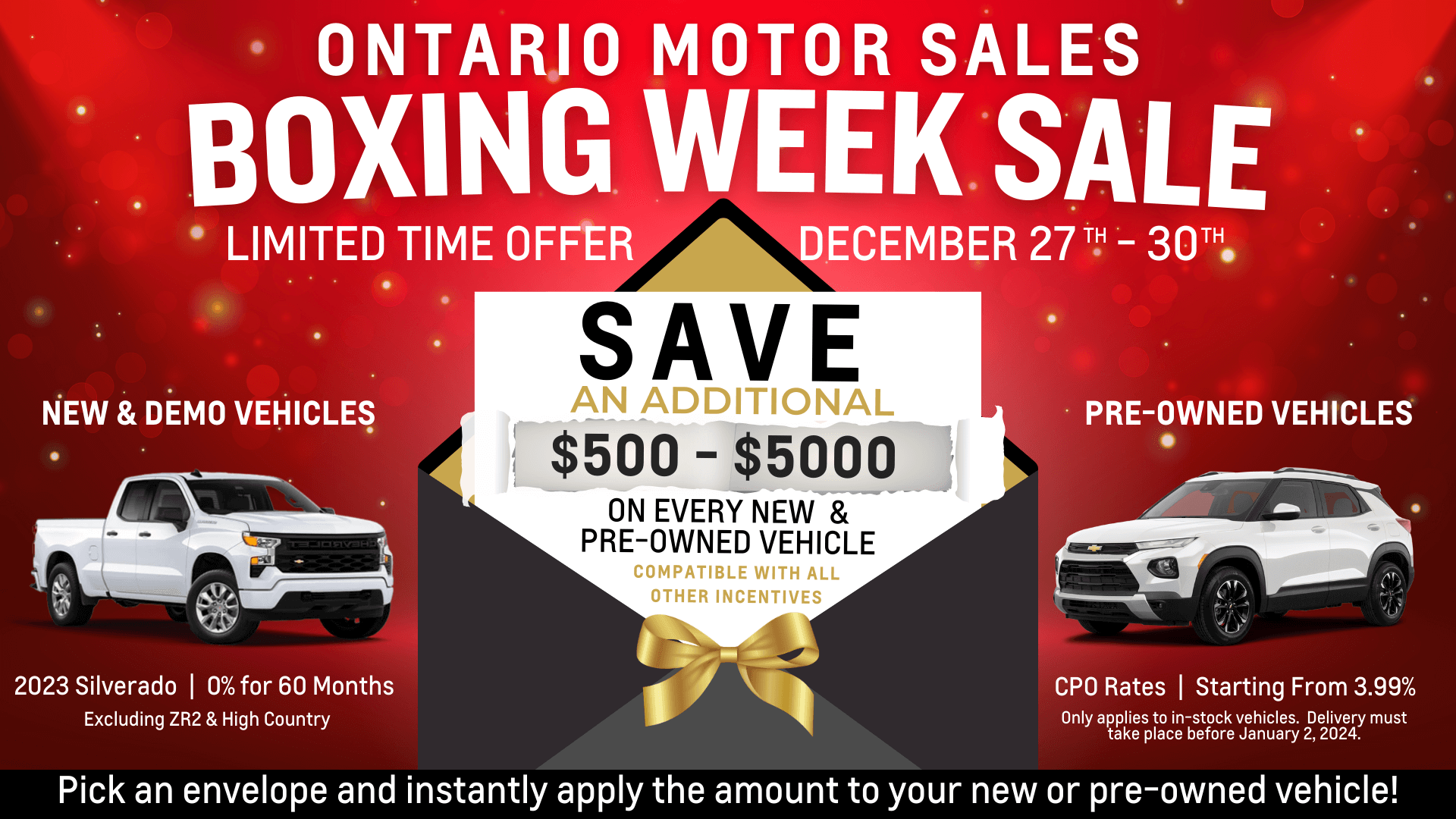 Boxing Week Sale! - Ontario Motor Sales